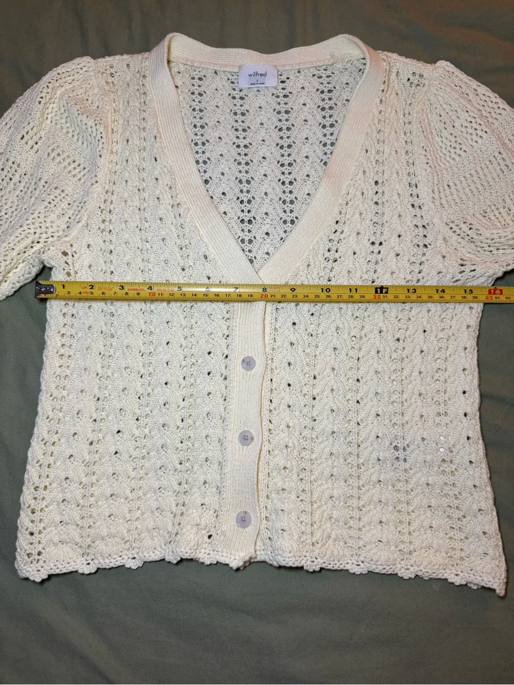 Aritzia | Sweaters | Aritzia Wilfred Splendour Cardigan Crochet Butter ...